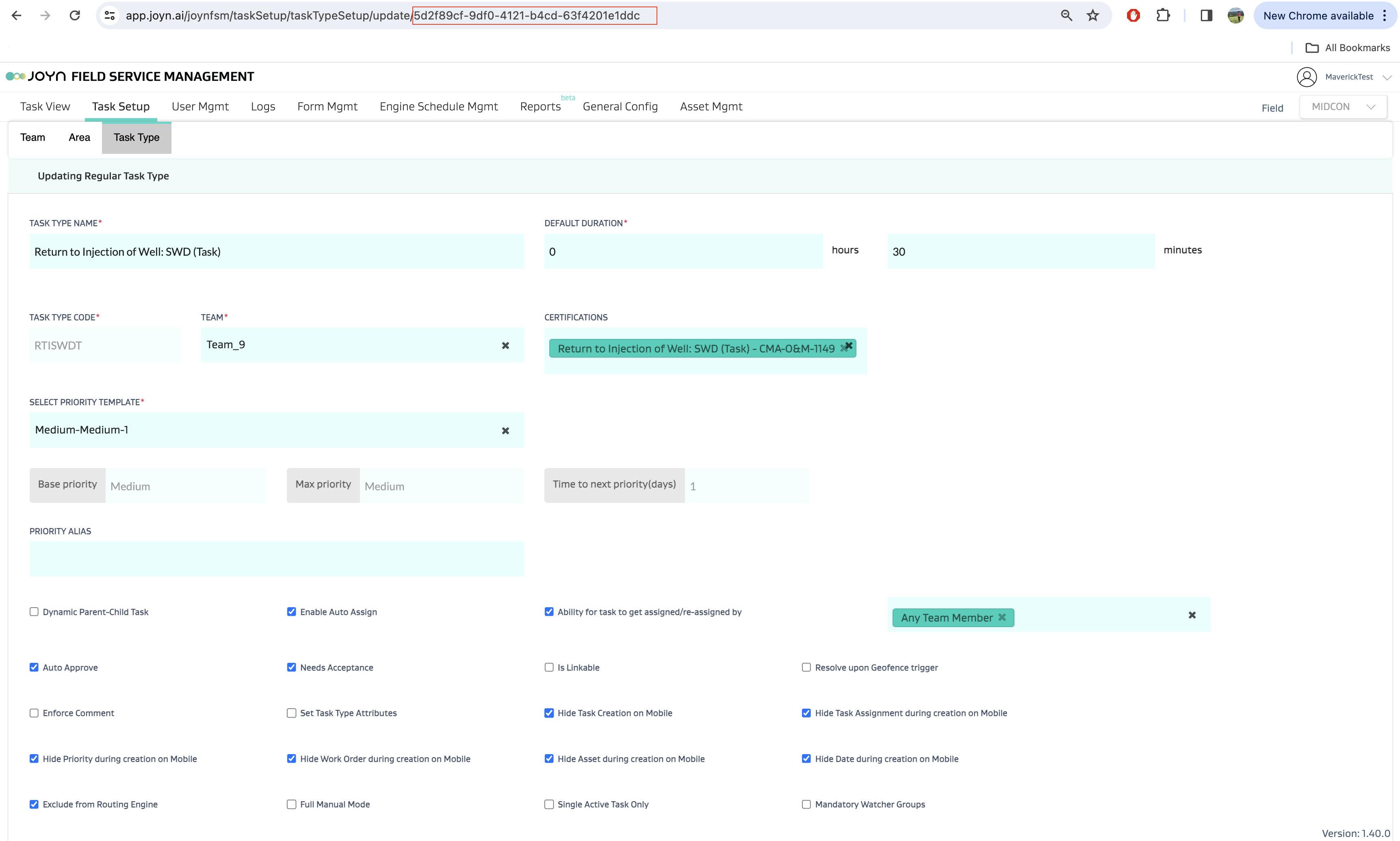 Where do I find Task Type ID